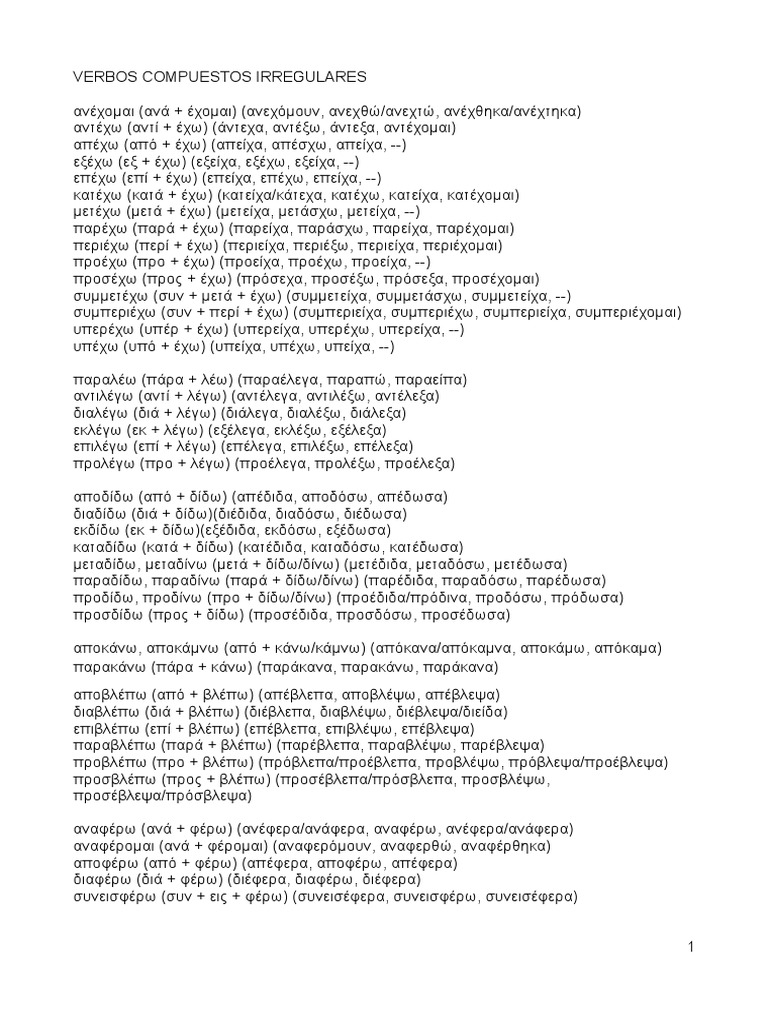 Verbos Compuestos | PDF