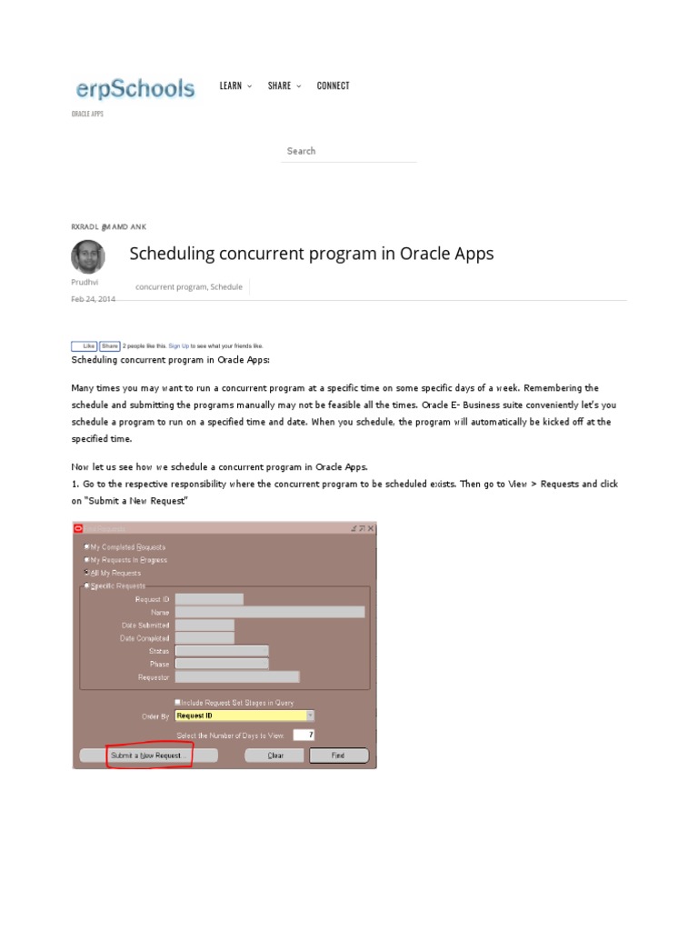 Scheduling Concurrent Program in Oracle Apps: Search | PDF | Aol ...