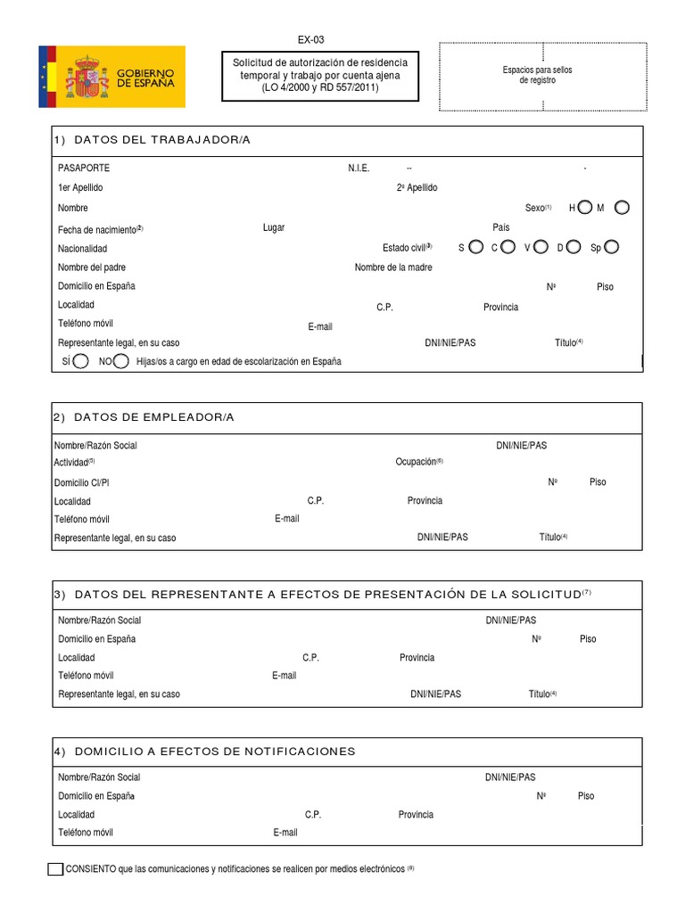 EX-03 Formulario Cta Ajena | Descargar gratis PDF | Gobierno