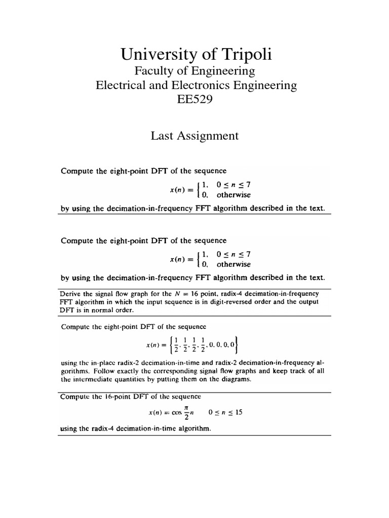 University of Tripoli: Faculty of Engineering Electrical and Electronics Engineering EE529 | PDF