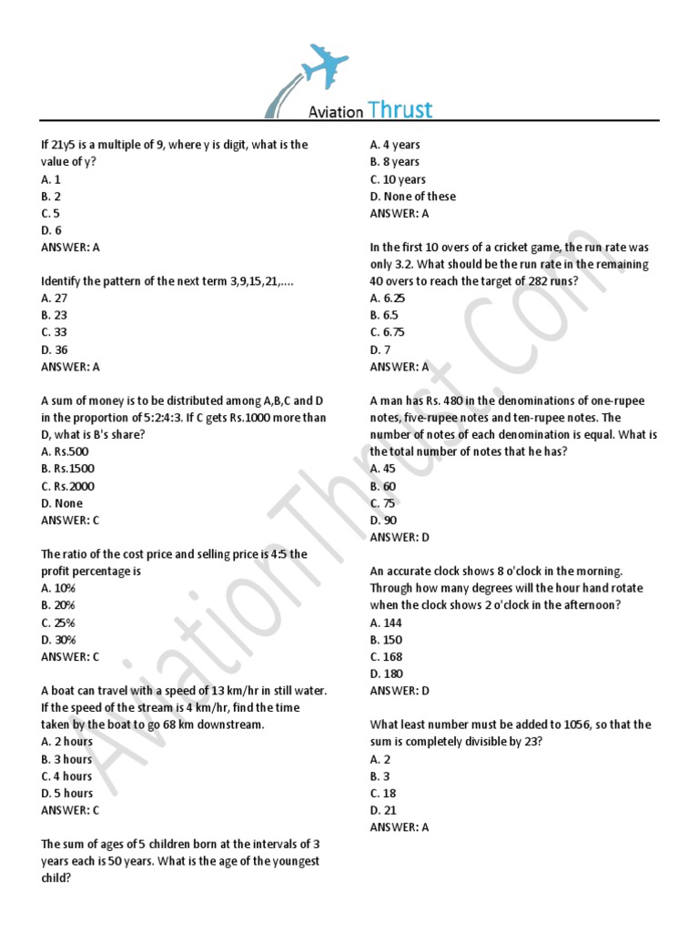 IndiGo Math PDF | PDF | Speed | Odds