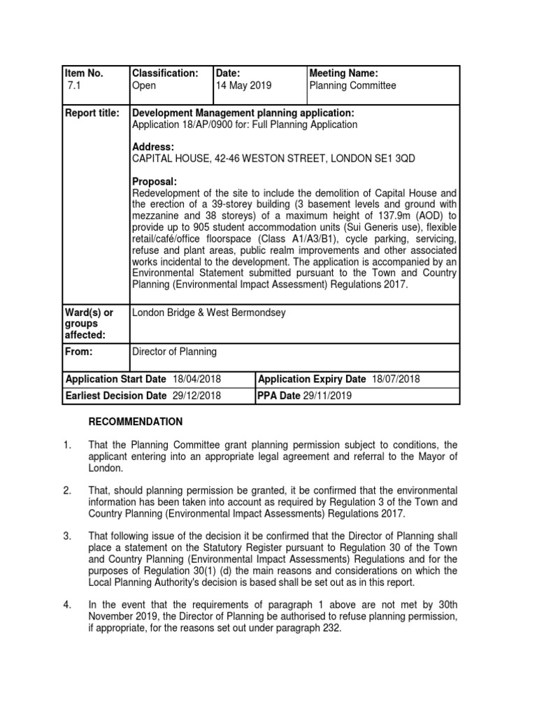 Officers Report For Planning Application 18/AP/0900 | Download Free PDF ...