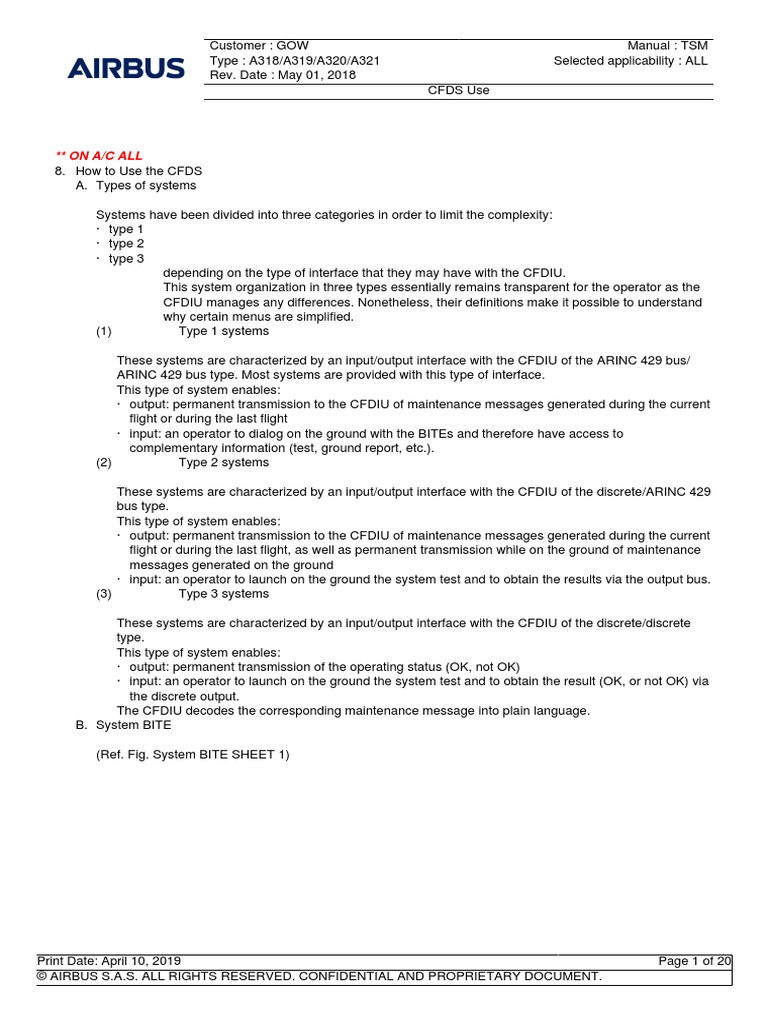 CFDS Use | PDF | Airbus | Cockpit