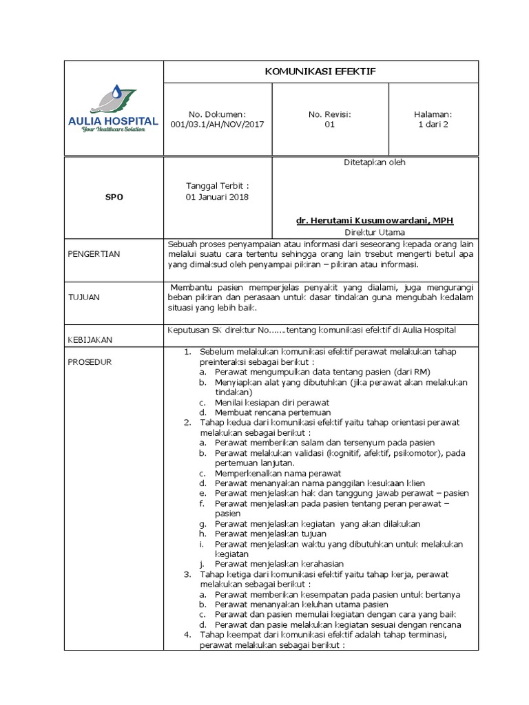 Spo Komunikasi Efektif | PDF