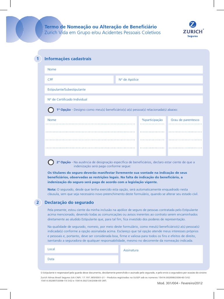 Formulário - Seguro de Vida | PDF | Seguro | Business