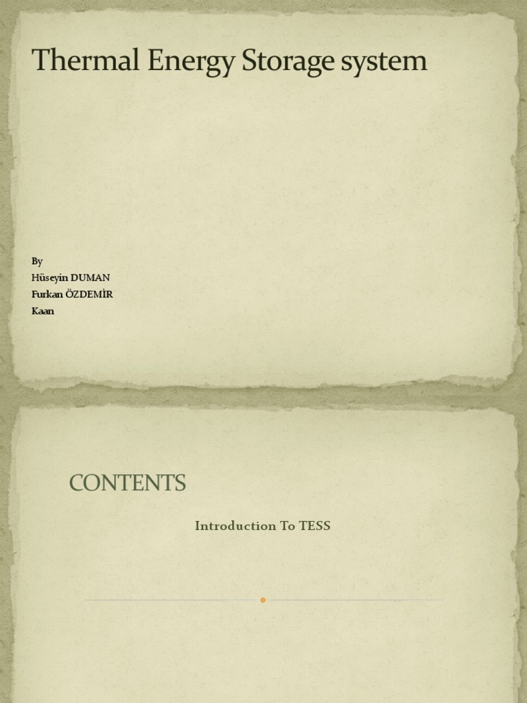 Thermal Energy Storage System | PDF | Energy Storage | Green Building