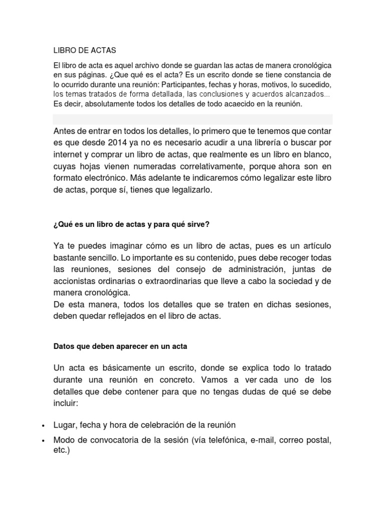 Libro de Actas | PDF | Cheque | Contabilidad