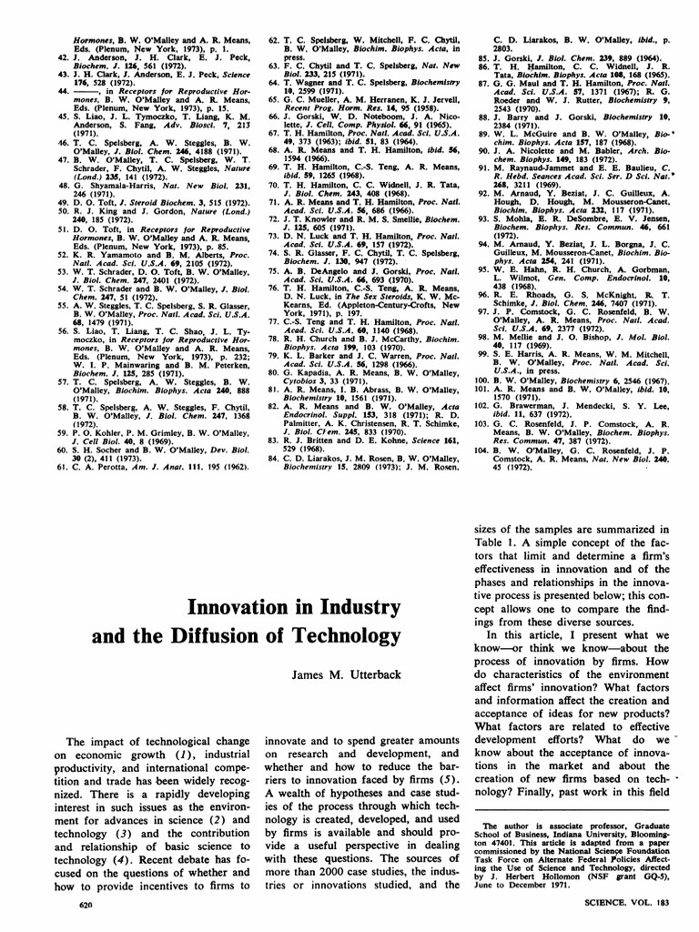 Innovation and Tech Diffusion | PDF | Innovation | Adoption