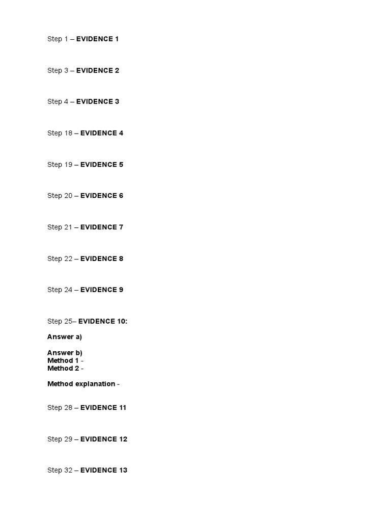 Evidence Document Format | PDF