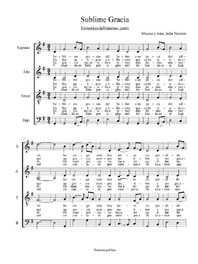 Sublime Gracia Partitura | PDF