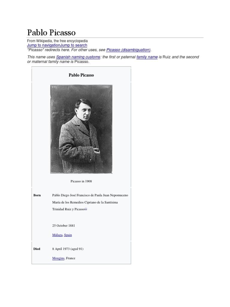 Pablo Picasso | PDF | Pablo Picasso | Cubism