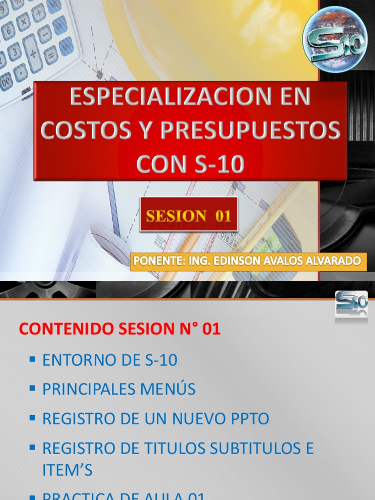 Sesion 01 Costos y Presupuestos Con s10 | PDF | Ventana (informática) | Microsoft Word