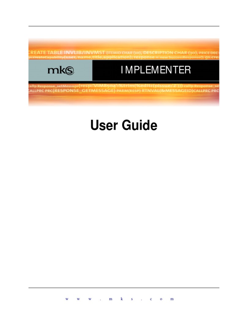 Mks Implementer User Guide V53 Pdf Pdf Source Code Computer Programming