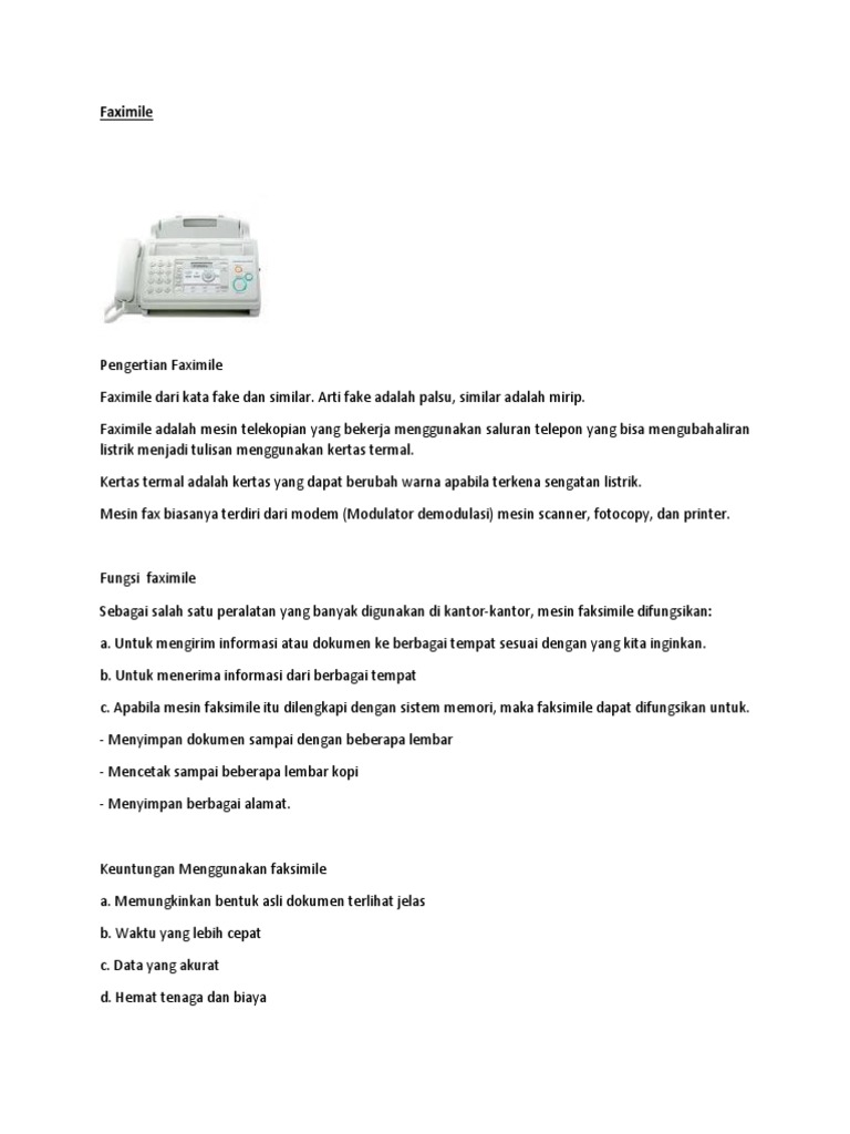 Faximile | PDF | Bisnis | Teknologi & Rekayasa
