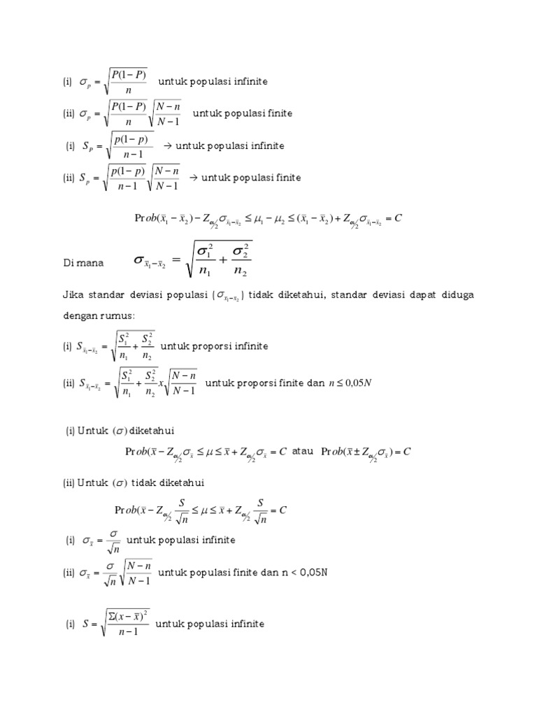 Rumus Uas Statistik 1 | PDF