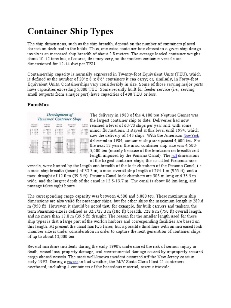 Container Ship Types | PDF
