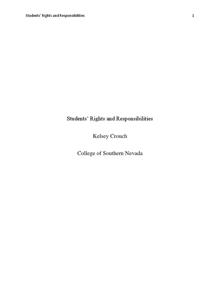 Students' Rights and Responsibilities | PDF | First Amendment To The ...