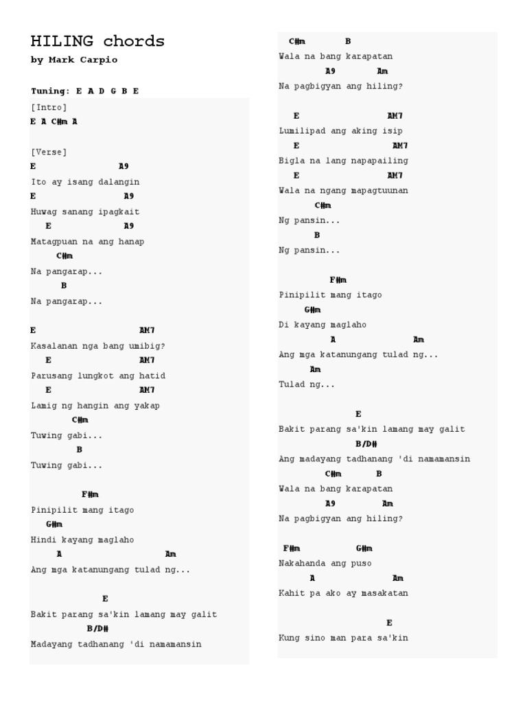 HILING Chords | PDF