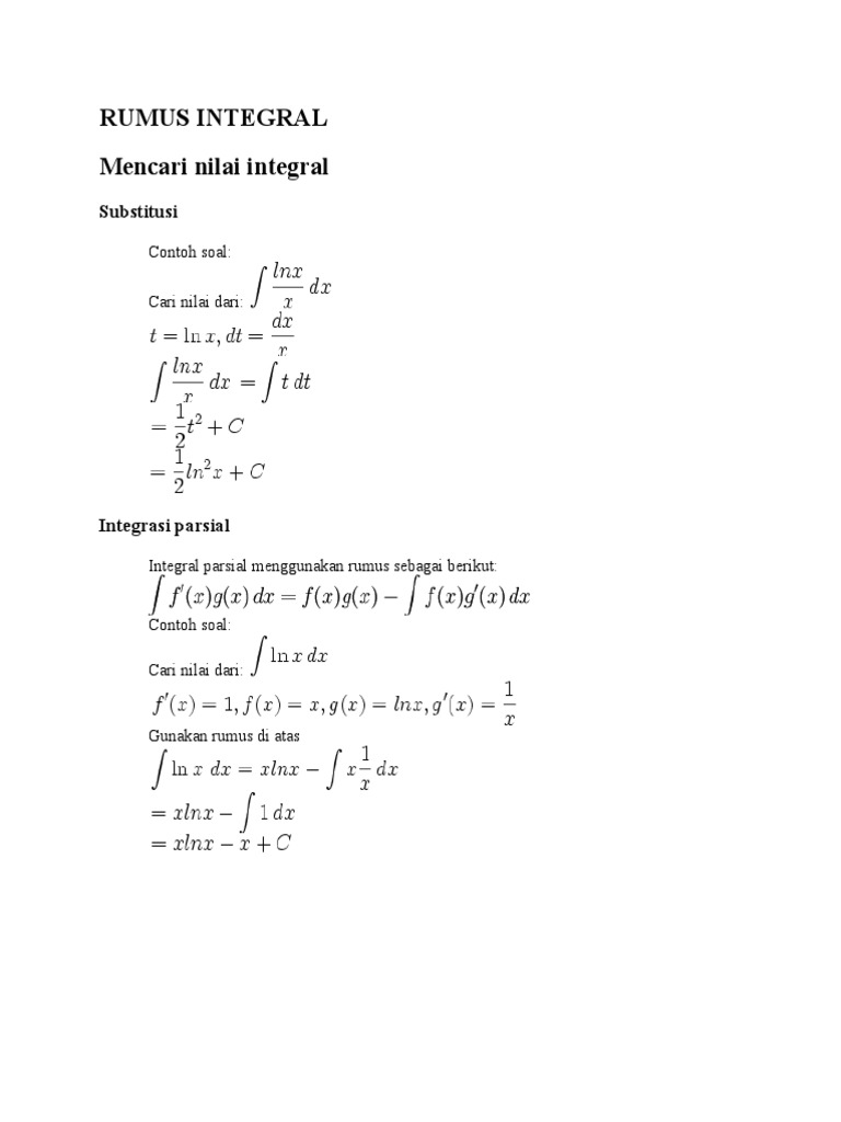 Rumus Integral | PDF