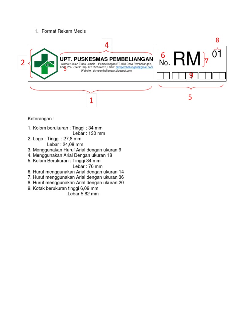 Standar Format Rekam Medis Puskesmas | PDF
