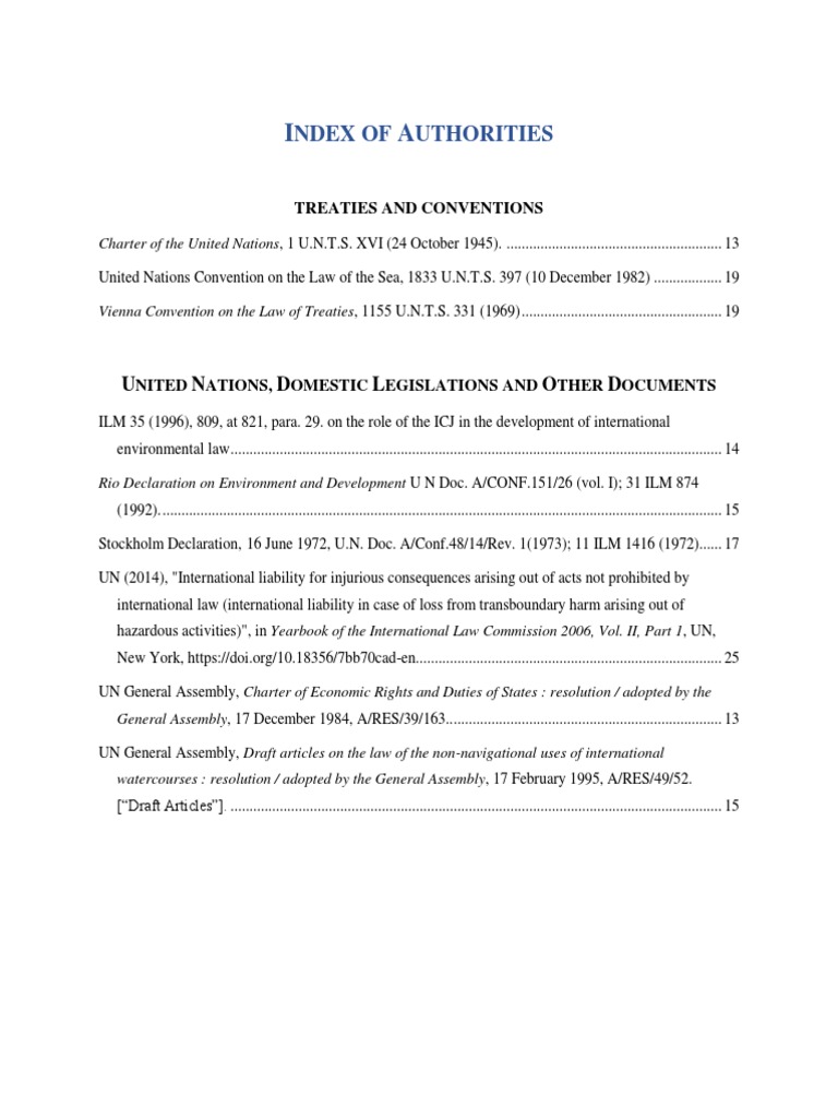 List of Authorities | PDF | United Nations | International Relations