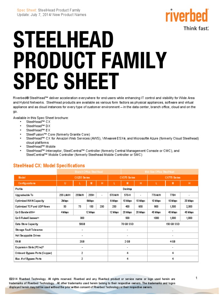 Steelhead Product Family Spec Sheet: Steelhead CX: Model Specifications | PDF | Solid State ...