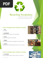 Vocabulary for Recycling and Environment | PDF | Science & Mathematics