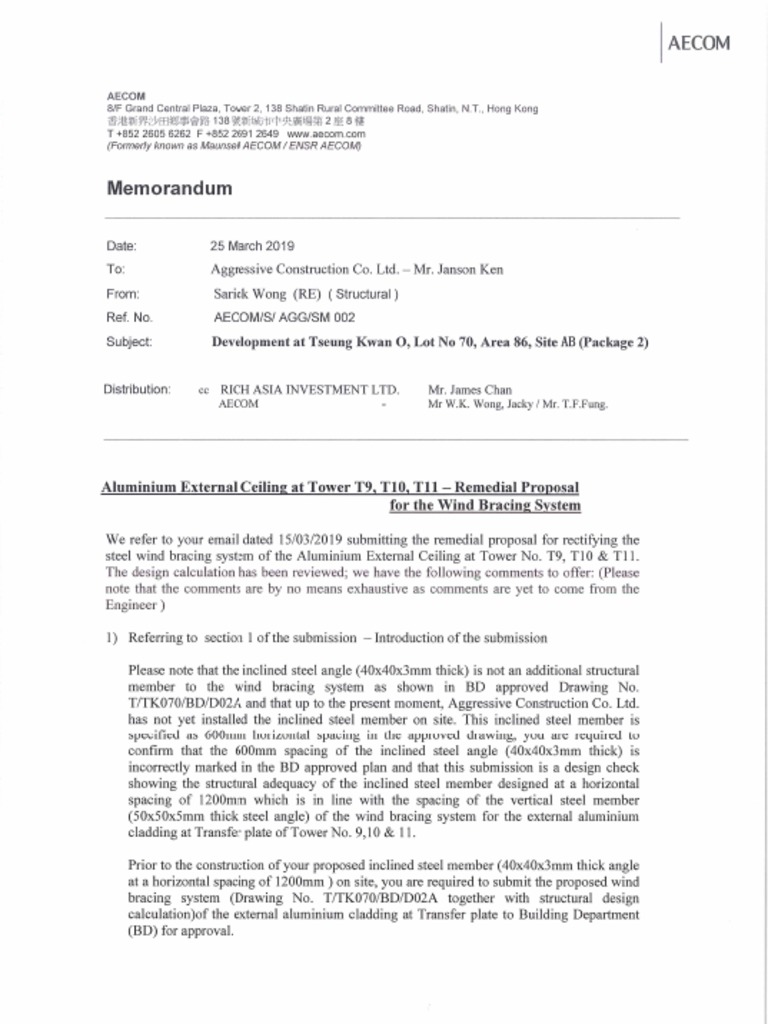 PTW Submission For Remedial Works of Typhoon Proof Ceiling