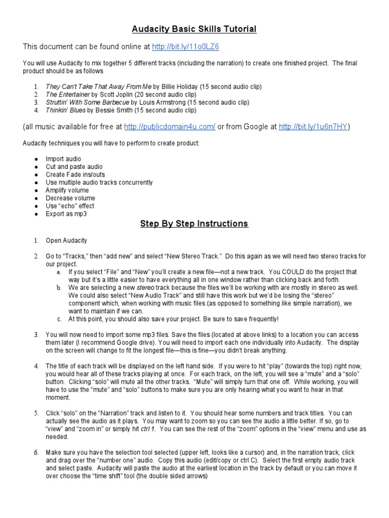 Audacity Tutorial | PDF | Amplifier | Software