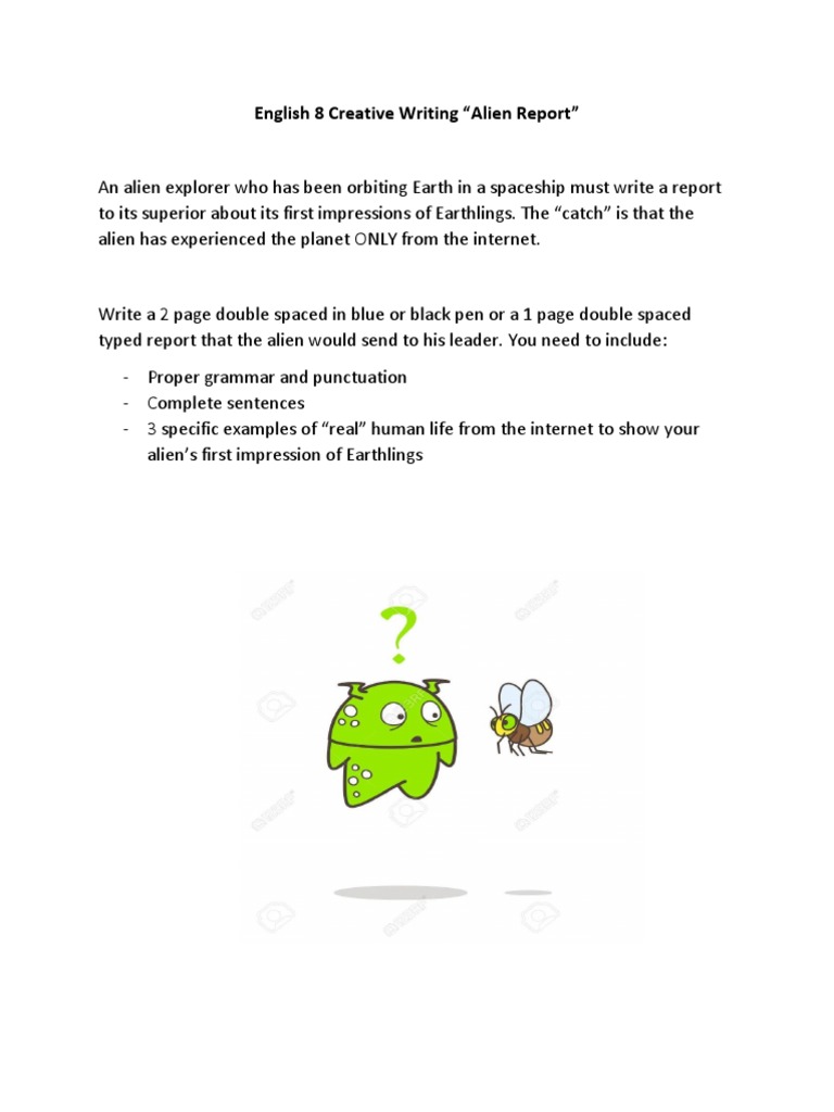 English 8 Creative Writing "Alien Report" | PDF | Nature