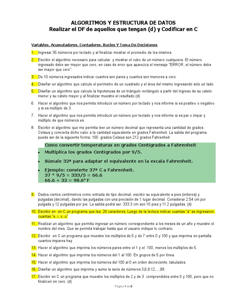 Ejercicios en C | PDF | Algoritmos | Vector Euclidiano