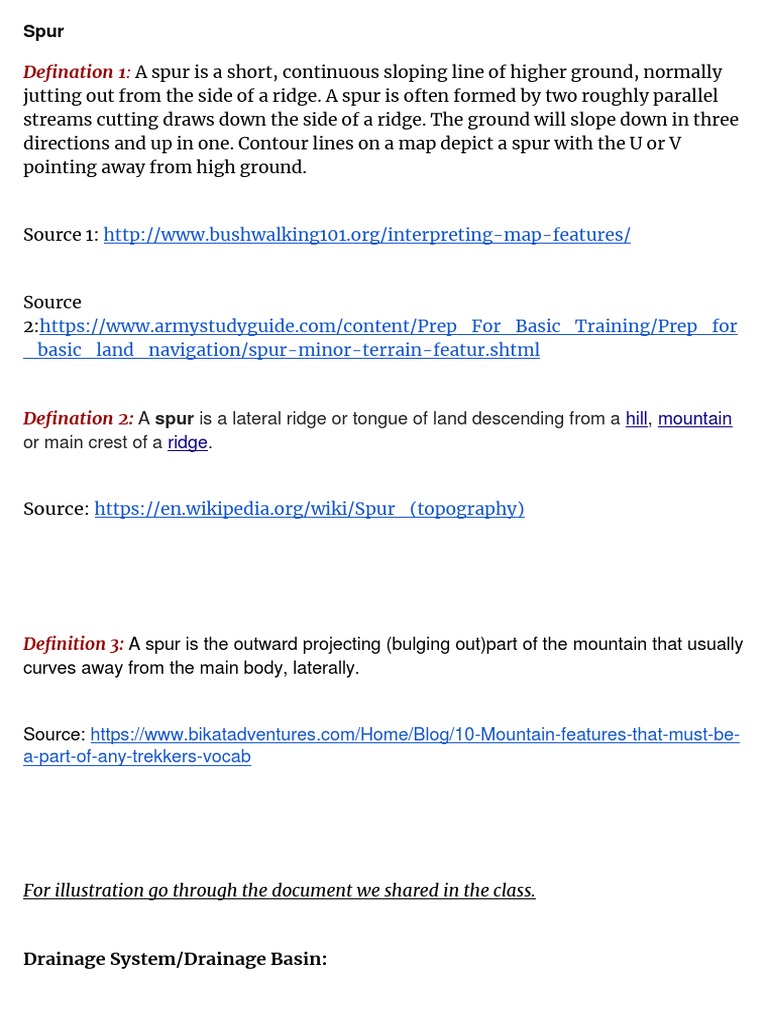Spur Drainage | PDF | Stream | Drainage Basin