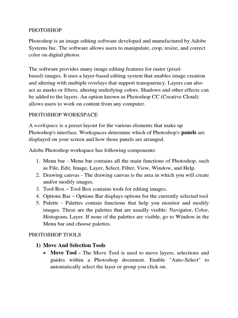 Photoshop Notes | PDF | Adobe Photoshop | Animation