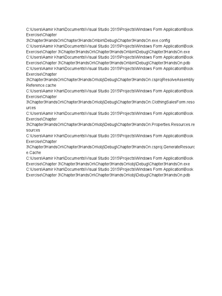 Chapter3HandsOn Csproj FileListAbsolute | PDF