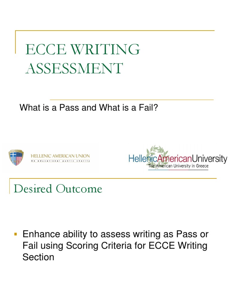 Ecce Writing Assessment What Is A Pass and What Is A Fail Winter 2009 Presentation | PDF ...