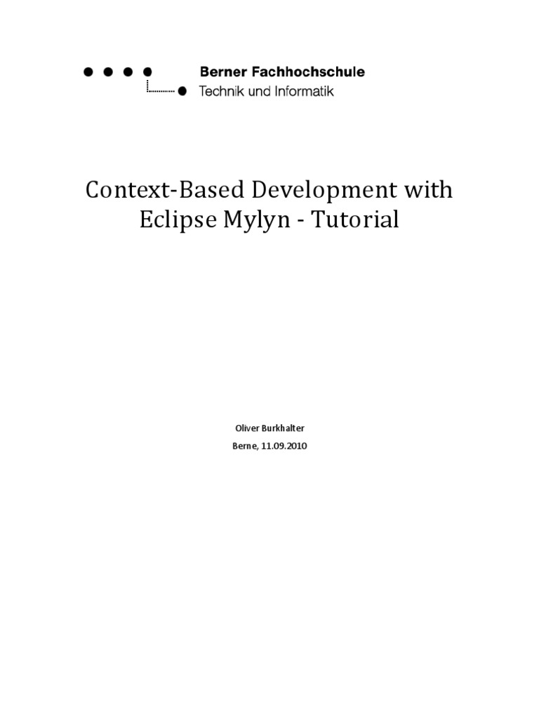 Eclipse Mylyn Tutorial en v1.3 20100911 | PDF | Eclipse (Software ...