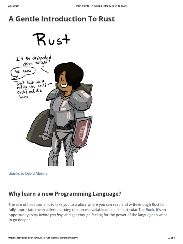 Pain Points - A Gentle Introduction To Rust PDF | PDF | C (Programming ...