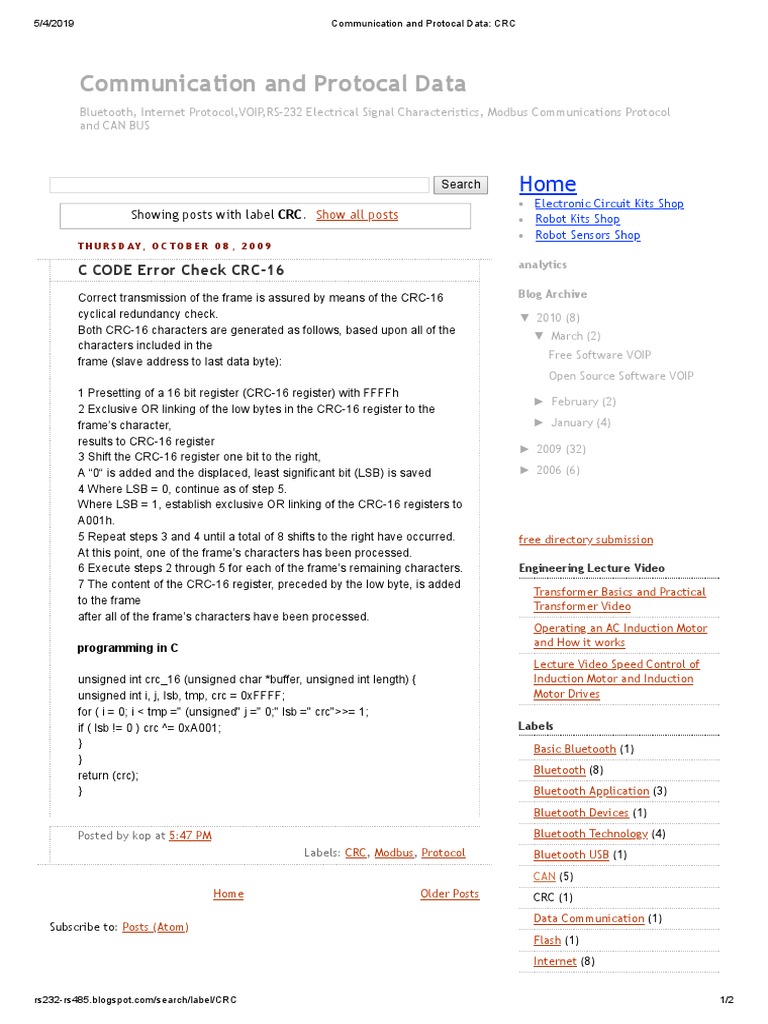 Communication and Protocal Data - CRC | PDF | Voice Over Ip | Bluetooth
