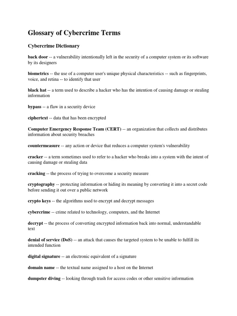 Cyber Terms Glosssary | PDF | Cryptography | Information Security