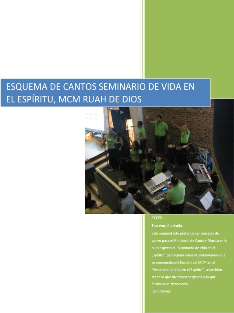 Cantos Seminario de Vida de La Renovacion Carismatica Catolica en El Espiritu Santo PDF | PDF ...
