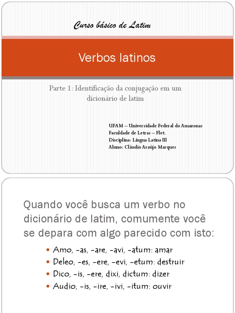 Identificando a conjugação de verbos latinos | PDF | Latim | Verbo