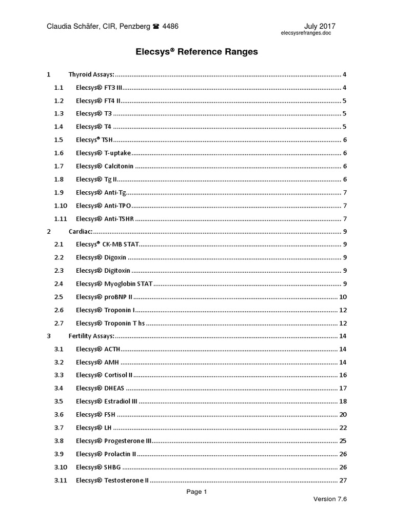 Reference Ranges PDF | PDF | Myocardial Infarction | Heart Failure