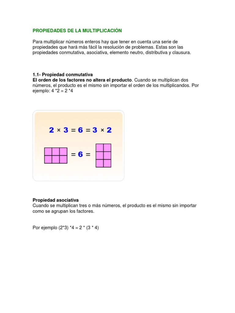 Propiedades de La Multiplicación | PDF