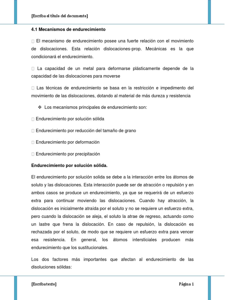 4.1 Mecanismos de Endurecimiento | PDF | Extrusión | Cobre