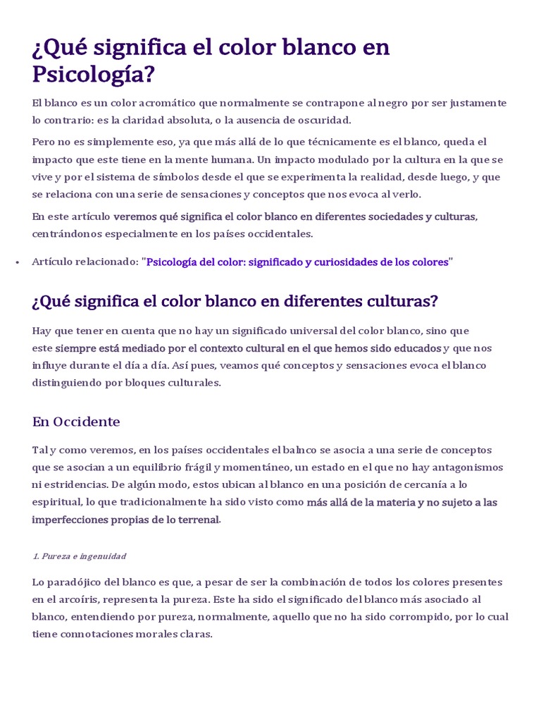 ¿Qué Significa El Color Blanco – CISHZD