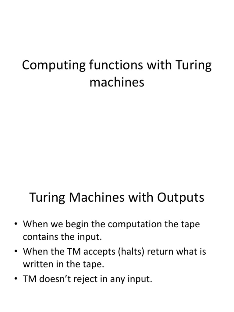 Turing Machines: Computable Functions Guide | PDF | Formalism (Deductive) | Computability Theory