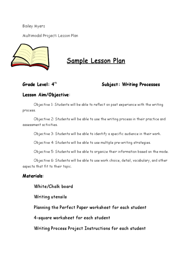 Lesson Plan For Multimodal Project | PDF | Homework | Semiotics