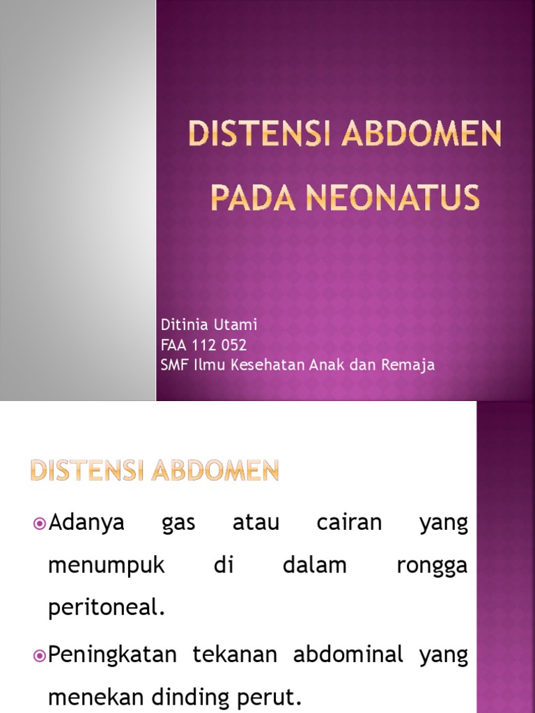 Distensi Abdomen Pada Neonatus | PDF | Kesehatan Holistik