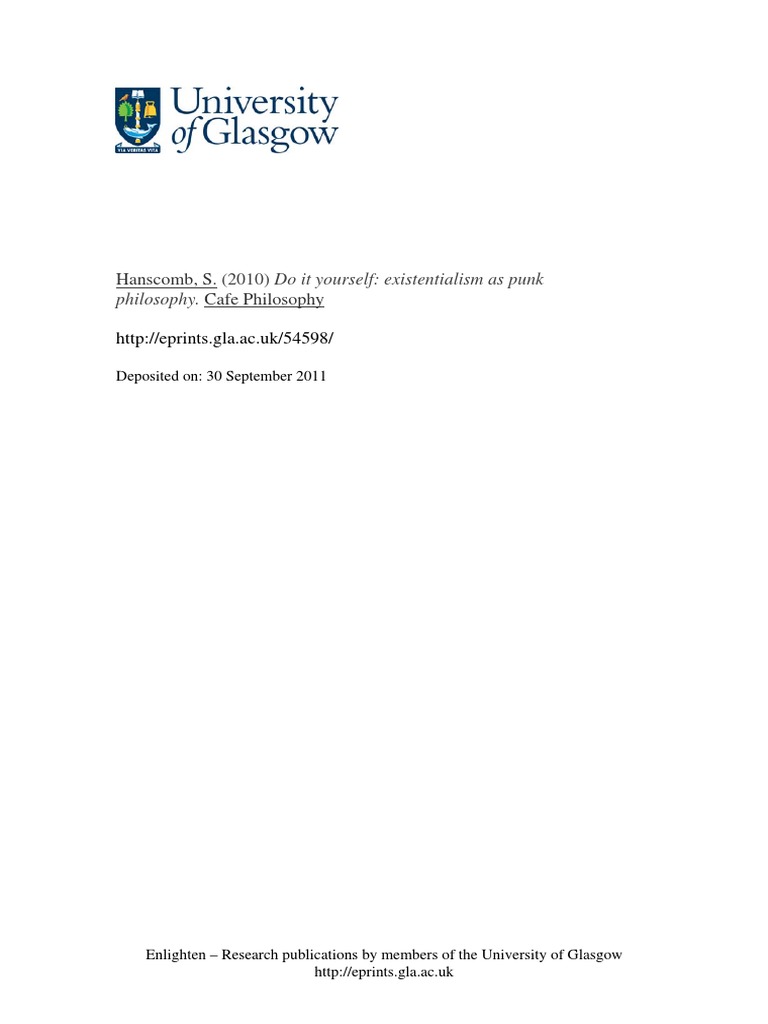 Hanscomb, S. Cafe Philosophy | PDF | Existentialism | Science