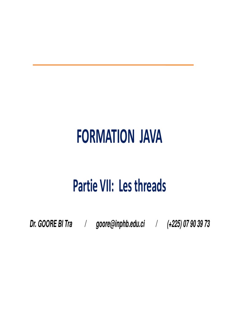 Cours Java Gestion Des Thread | PDF | Thread (informatique) | Technologie de système d'exploitation